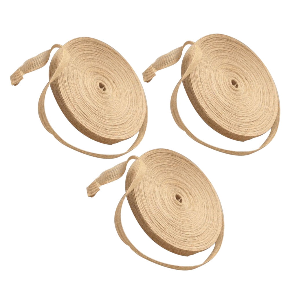 3 Rolls 10 Meters Long Linen Weaving Ribbon Burlap Wrapping DIY Packing ...