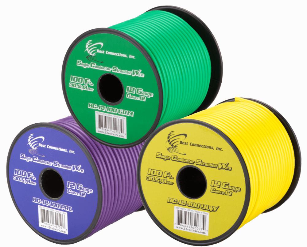 3 Rolls 12 Gauge 100 Feet Audiopipe Primary Remote Wire Auto Power ...