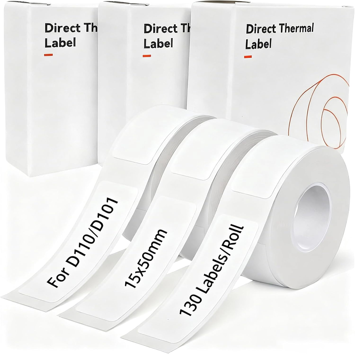3 Rolls 15x50mm (0.59"x1.96") rmal Label Maker Paper, Adapted Print ...