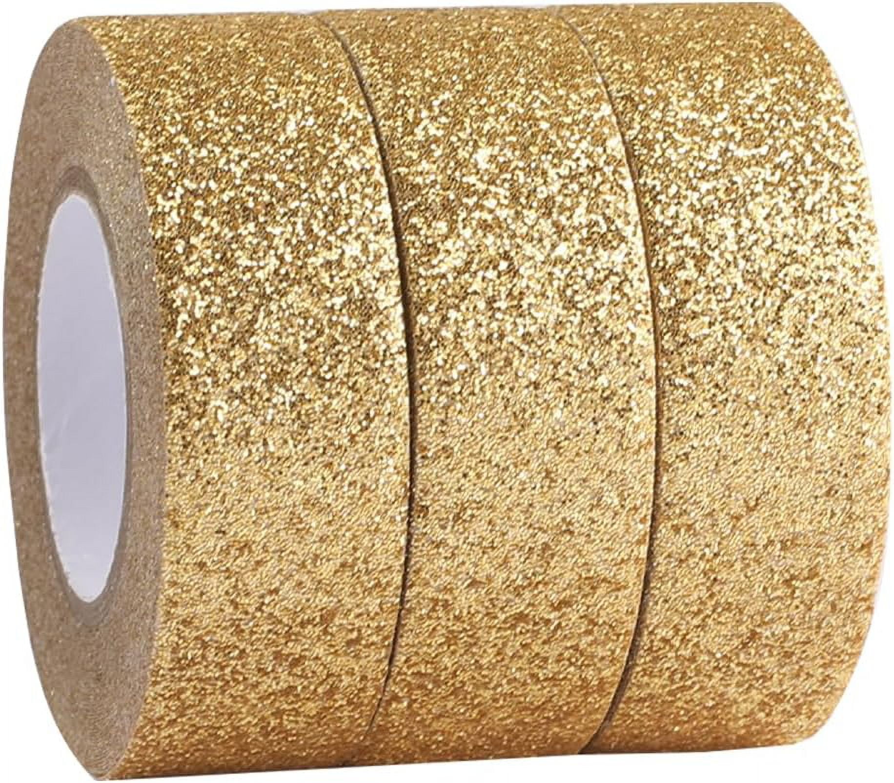 3 Rolls 16.4 Yard x 0.6 Inch Glitter Adhesive Tape Foil Masking Tapes ...