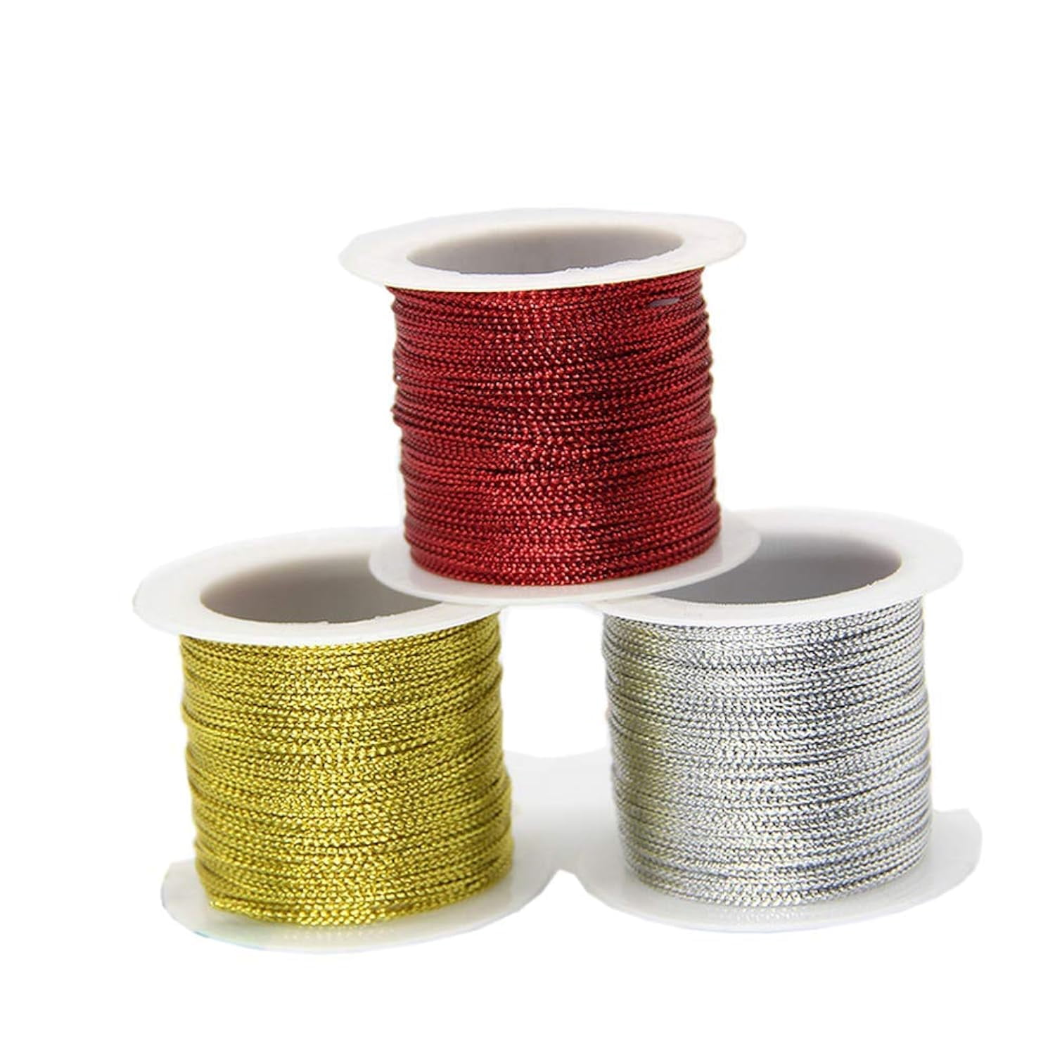 3 Rolls 196.8 Ft Tinsel String Craft Making Cord Non Stretch Jewelry ...