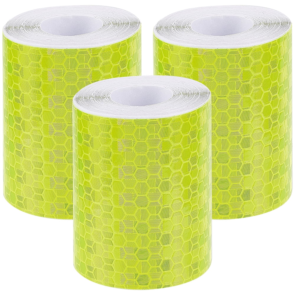 3 Rolls 2'' X 9.8ft Reflective Tape Yellow Waterproof Self-Adhesive ...