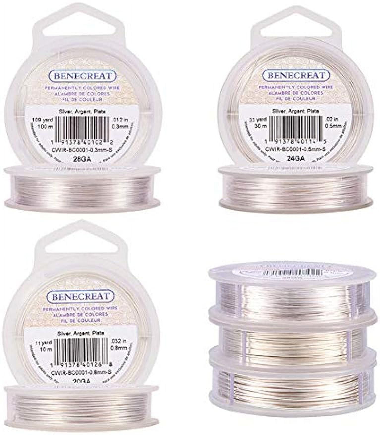3 Rolls 20-Gauge/24-Gauge/28-Gauge Tarnish Resistant Silver Coil Wire 33-Feet/98-Feet/328-Feet ...