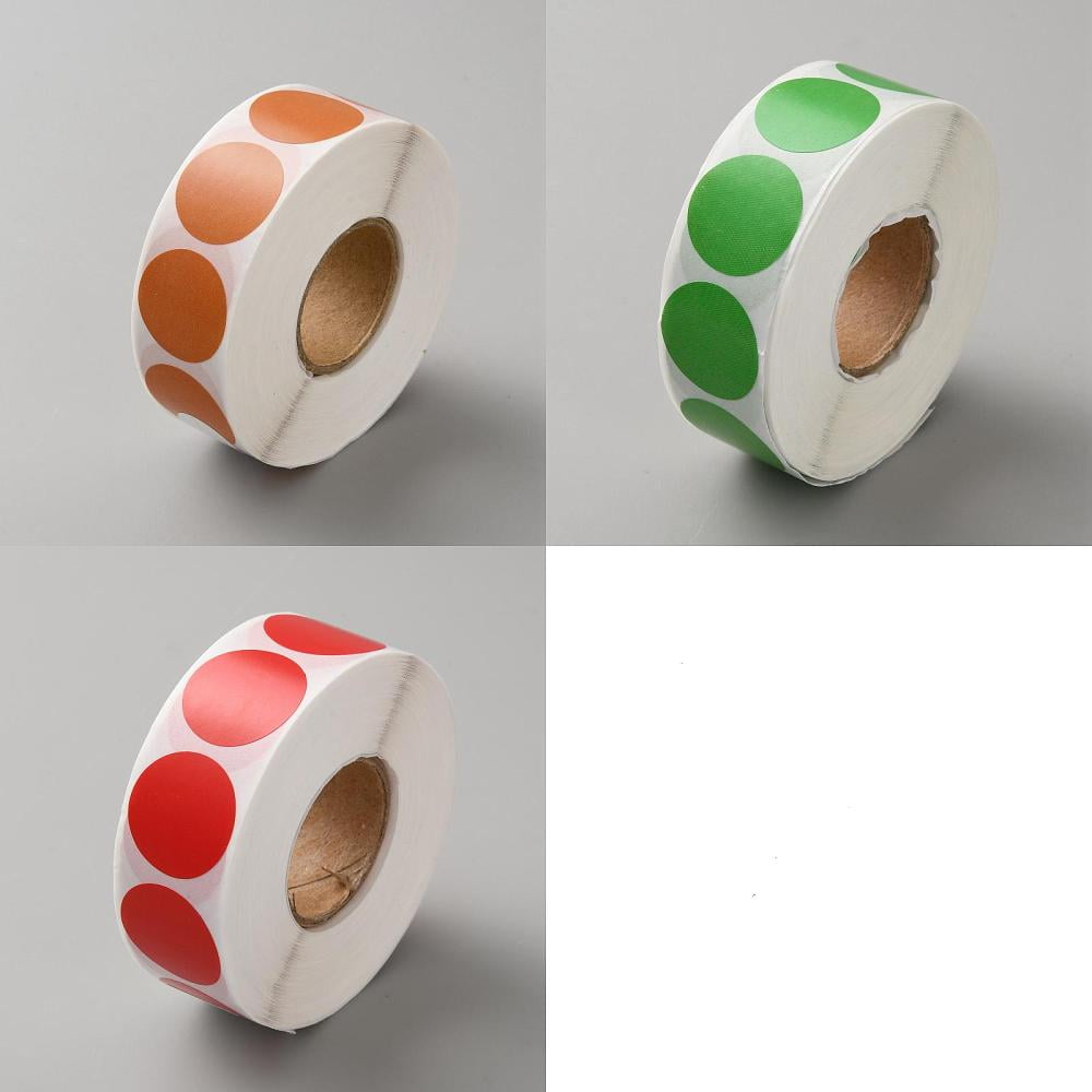 3 Rolls 3 Colors Direct Thermal Printer Labels Round Paper Stickers ...