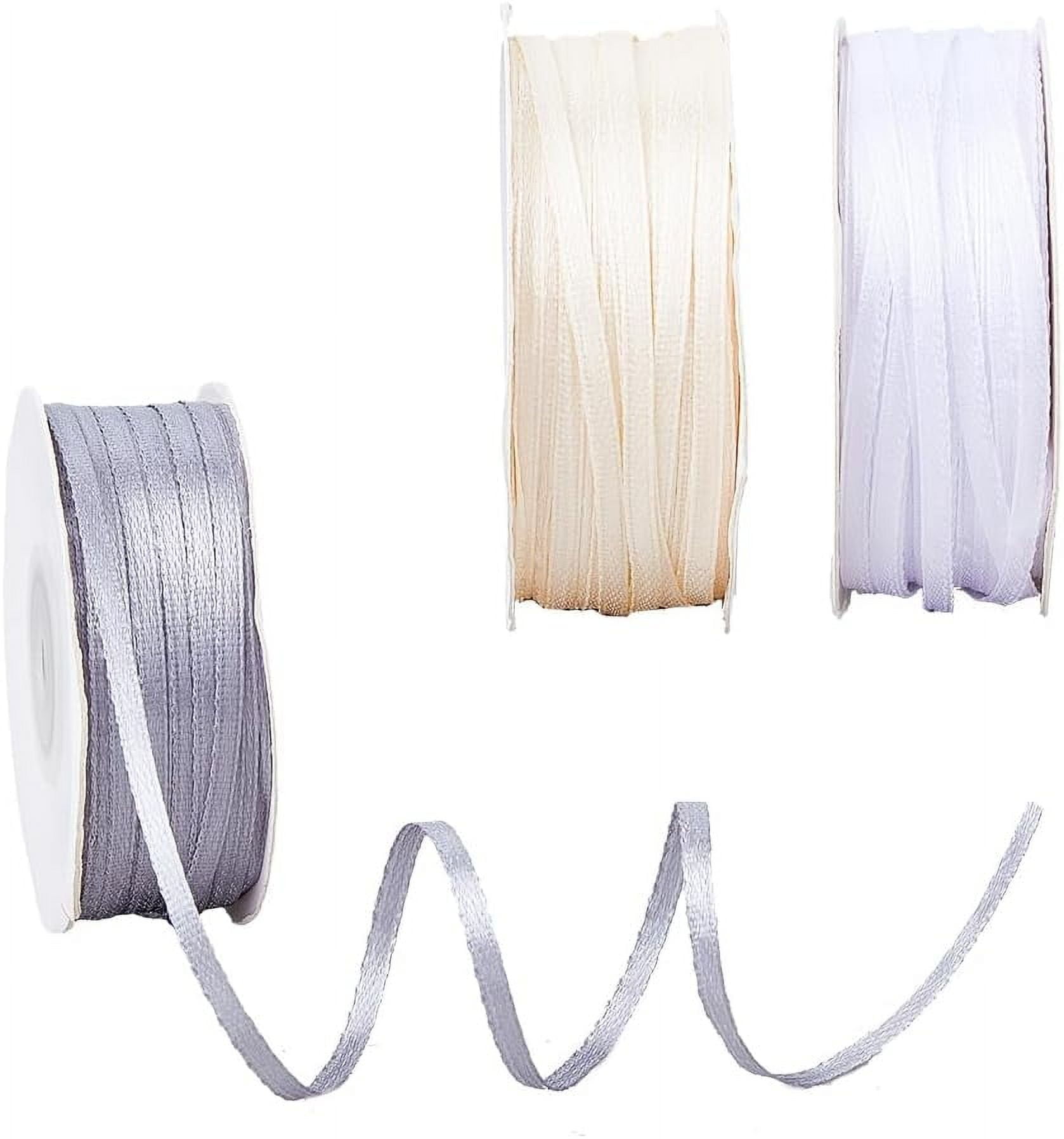 3 Rolls 3 Colors Polyester Ribbons 99.52 Yards(91m) Double Faced Satin ...