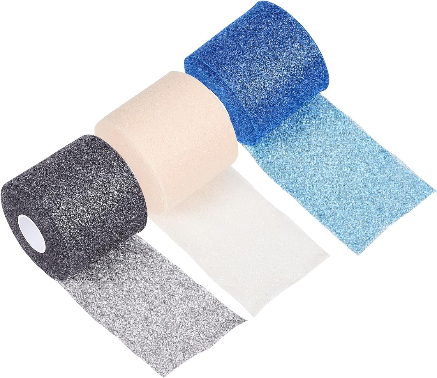 3 Rolls 3 Colors Sponge Underwrap Bandages Pre-Wrap Sports Tape for ...