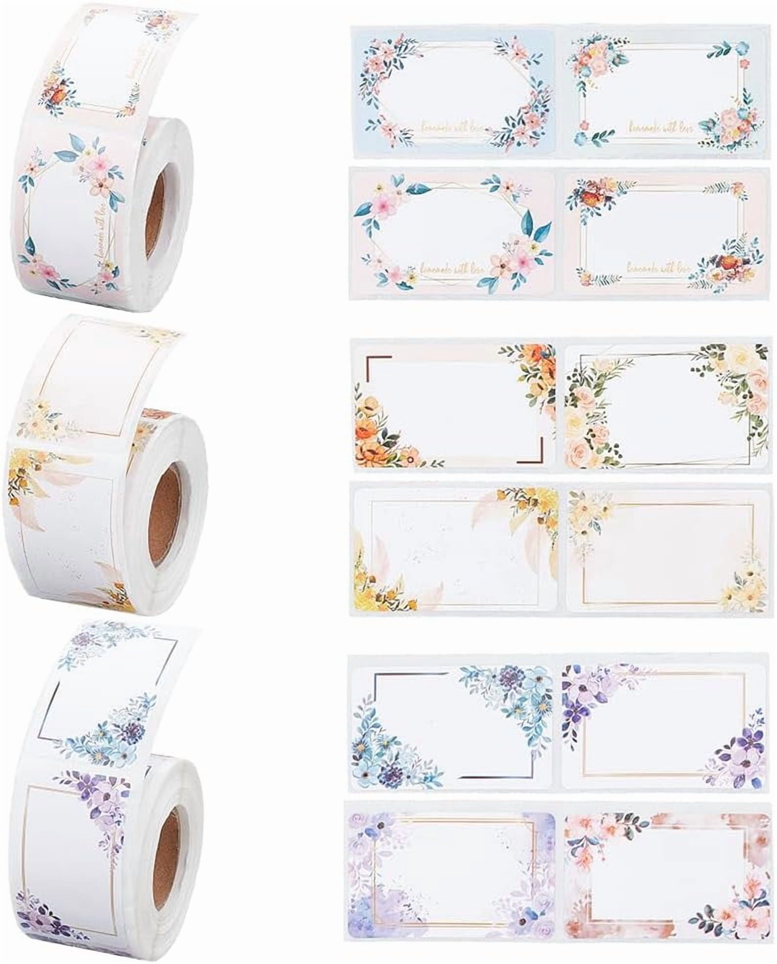 3 Rolls 3 Styles Rectangle Paper Adhesive Name Tag Blank Stickers ...