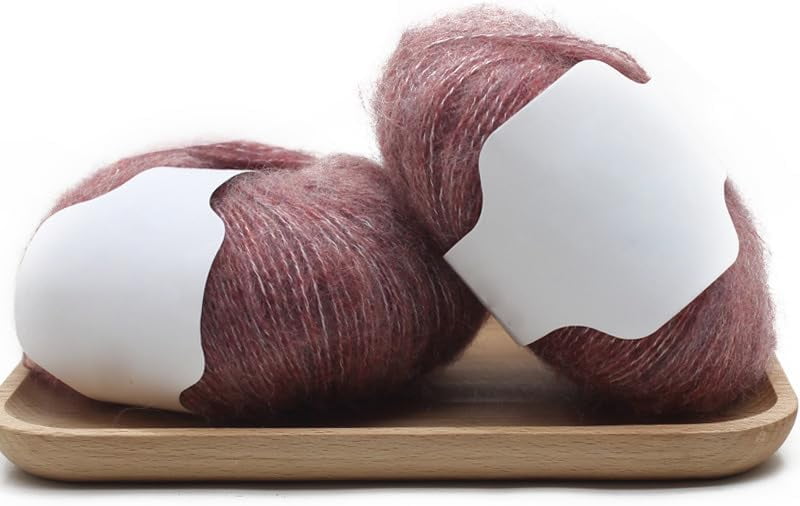 3 Rolls Acrylic Fiber Mohair Wool Knitting Yarn for Shawl Scarf Crochet ...