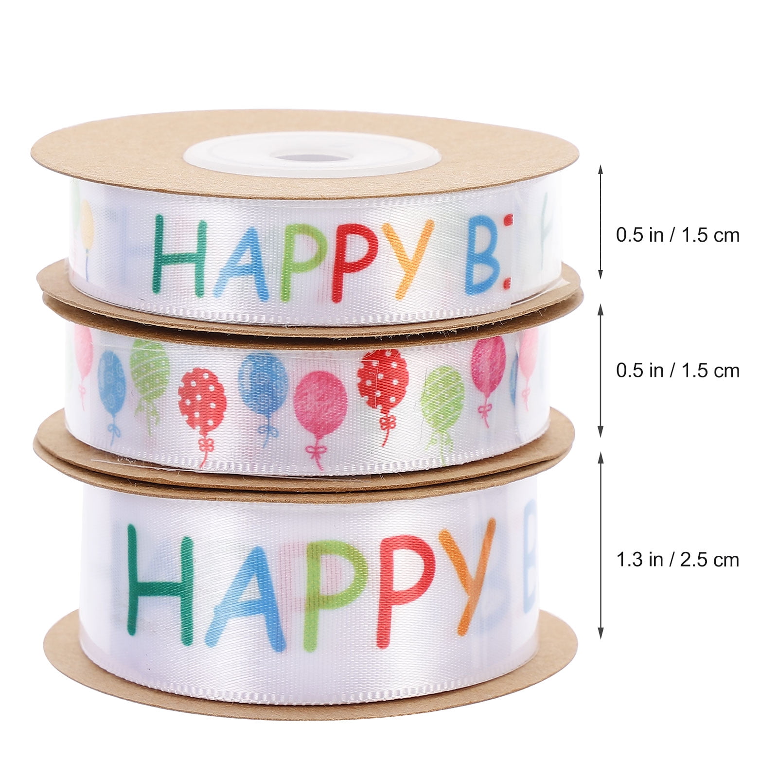 Moluckfu Wrapping Ribbon Assorted Color 3 Rolls 914.4cm Long 1.5cm Wide ...