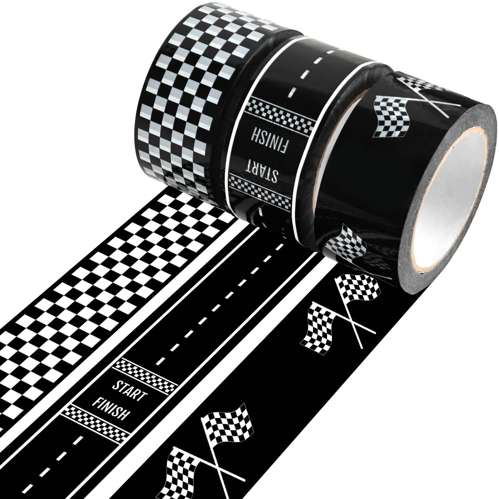 3 Rolls Black White Checkerboard MDA05 Road Car Track Tape Checkered ...