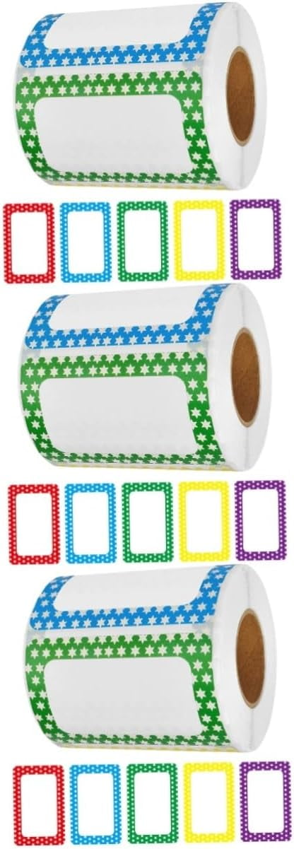 3 Rolls Blank Label Stickers Book Tabs Labels for Jars Jar Labels ...