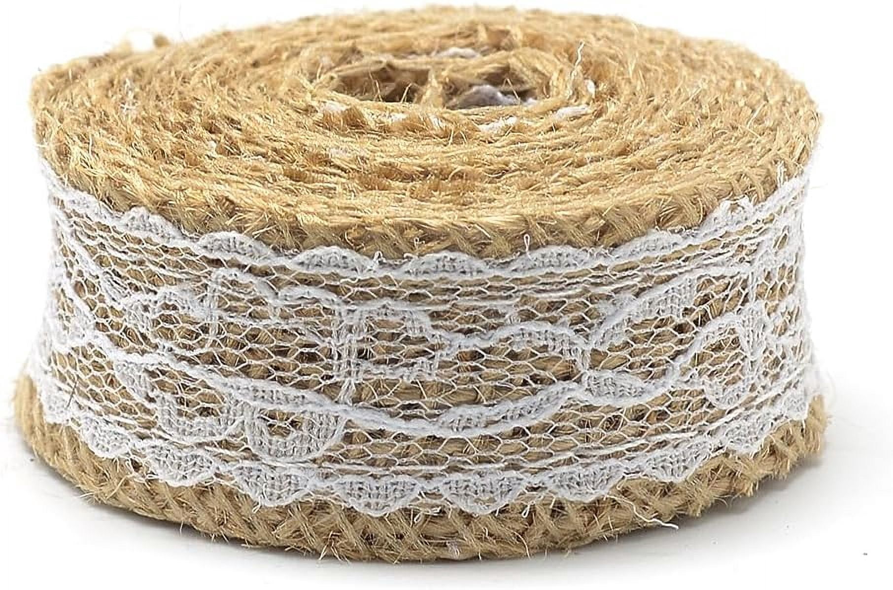 3 Rolls Burlap Ribbon Hessian Jute Ribbon with Cotton for Jewelry ...