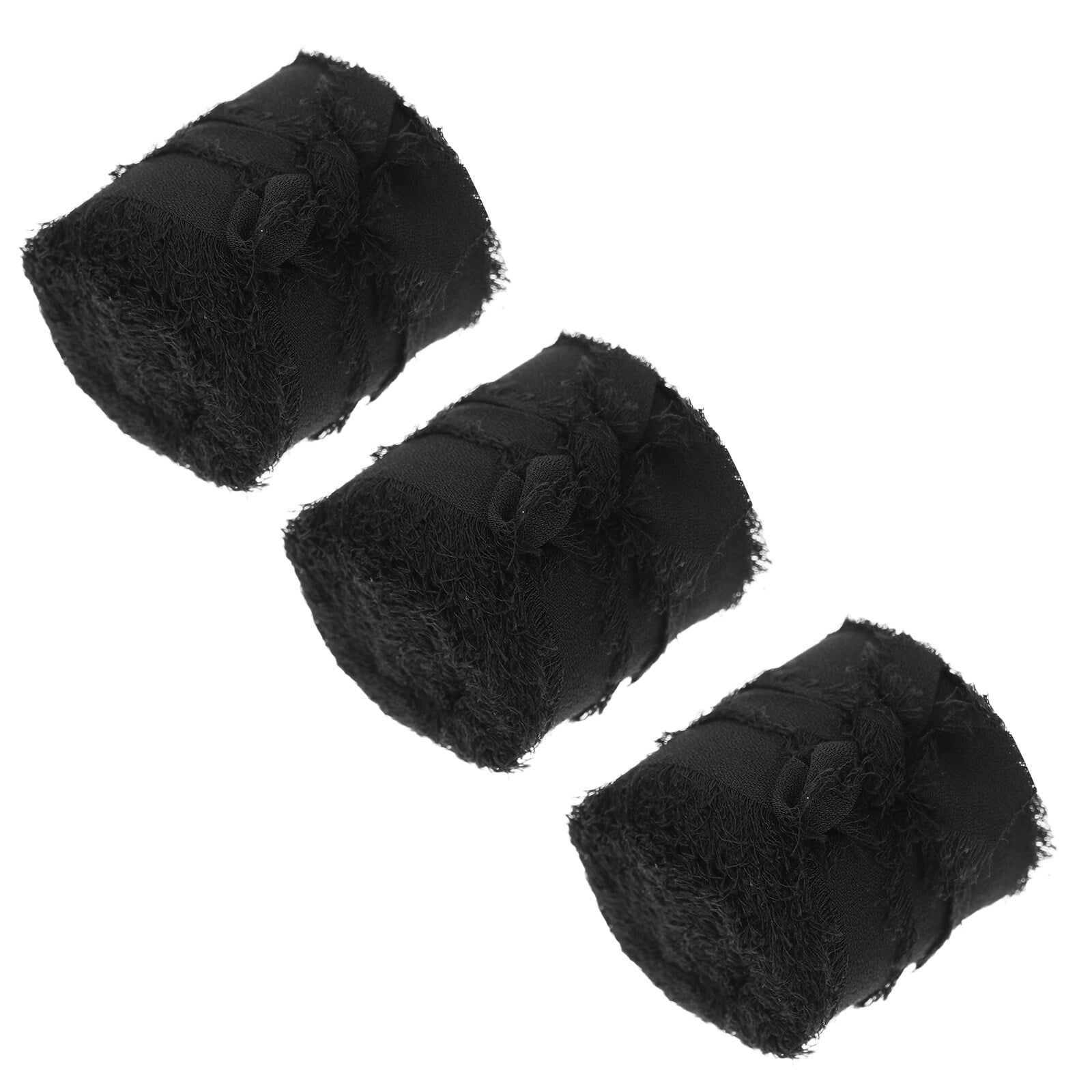 3 Rolls Chiffon- Ribbon Frayed Edges Fringe Ribbon Wedding Flowers ...