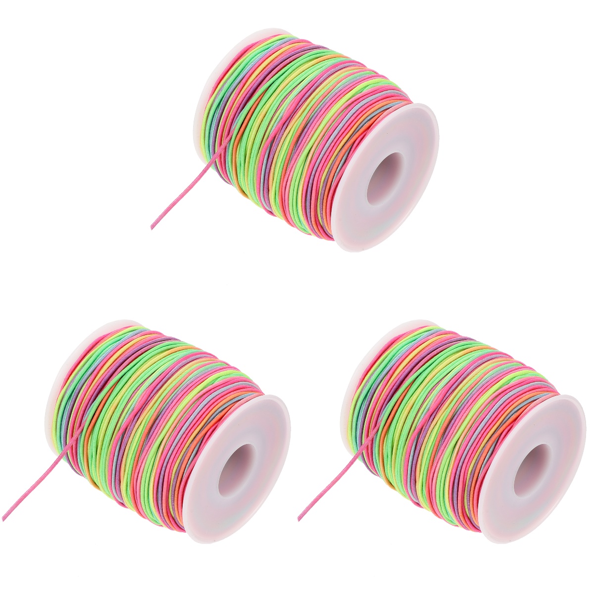 3 Rolls Colorful Elastic Rope Bracelet Making Rope Jewelry Making Rope ...