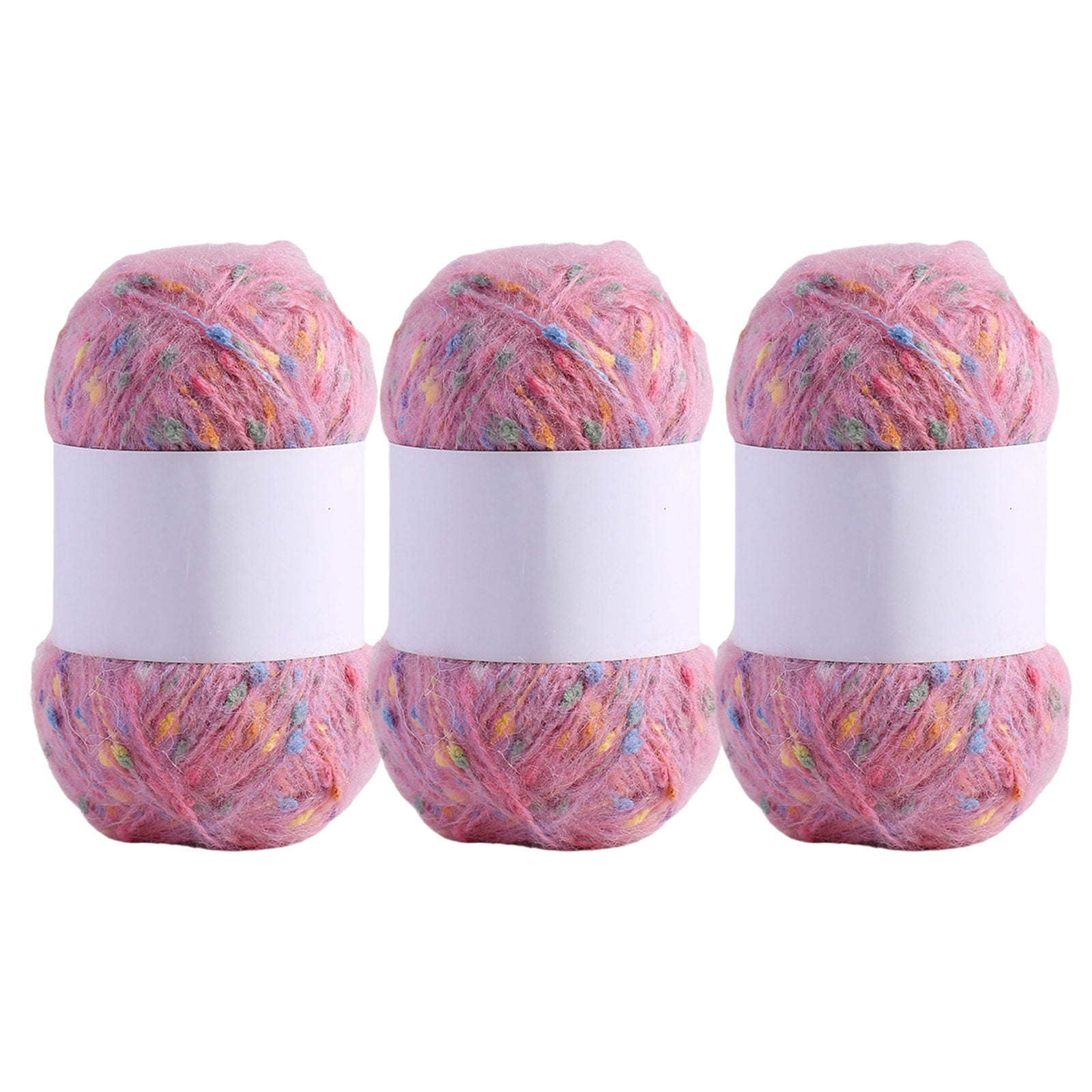 3 Rolls Comfortable Crochet Yarn Hand Knitting Yarn Soft Yarn Rainbow ...