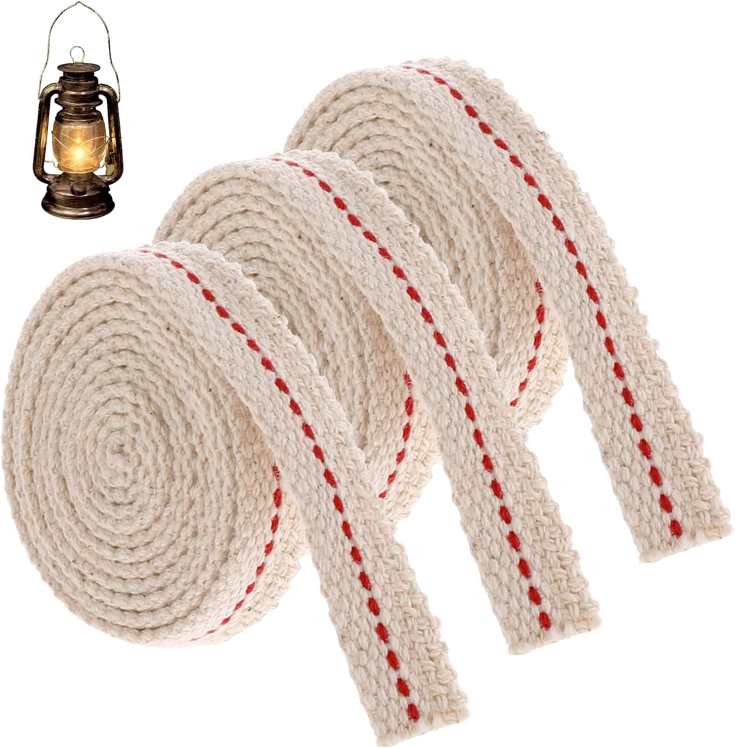 3 Rolls Cotton Lamp Wick Oil Lamps 10 Ft 1/2 Inch Flat Cotton Oil Lamp ...