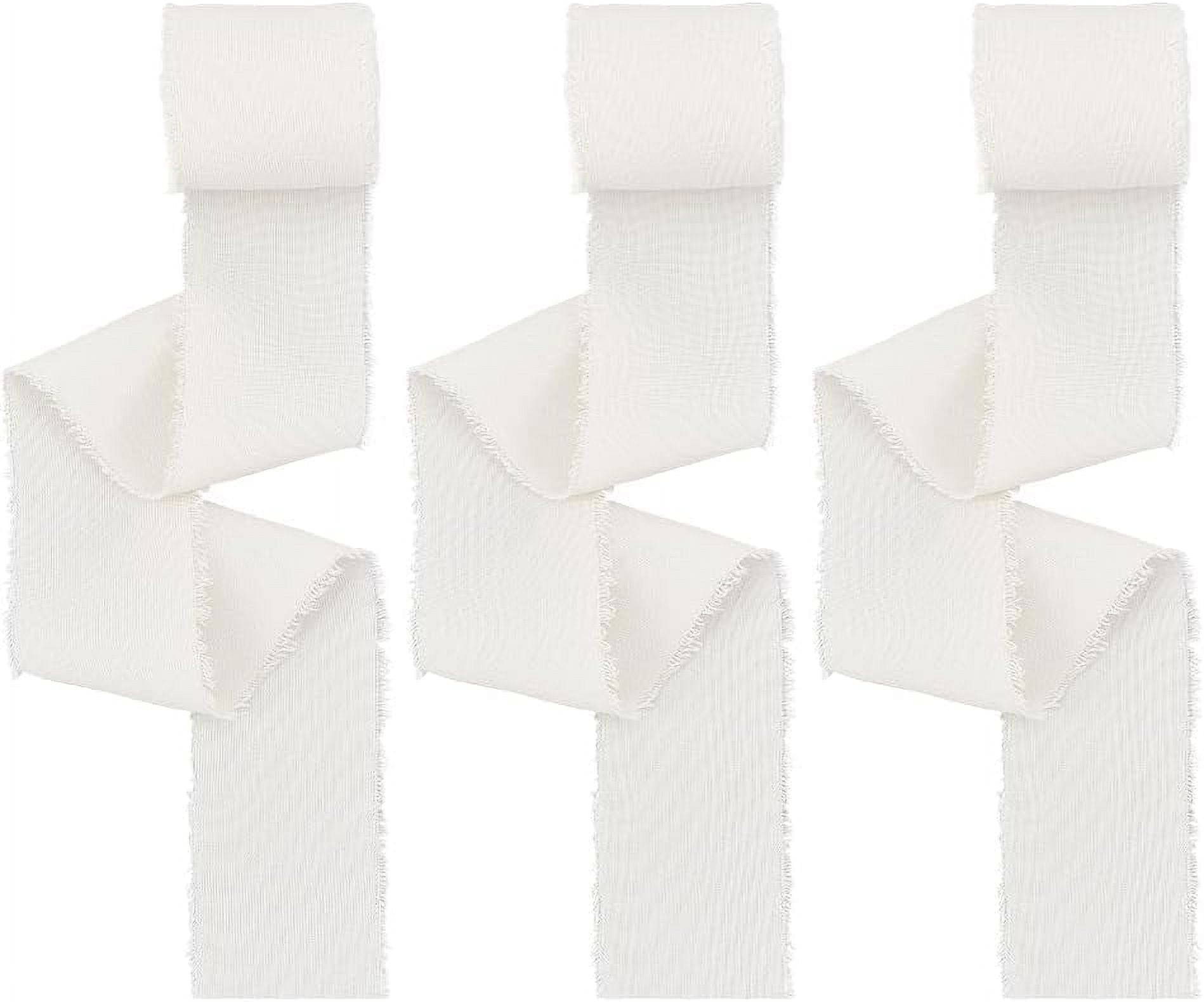 3 Rolls Cotton Ribbon 1-5/8 Inch×5.47 Yards Handmade Frayed Ribbons ...