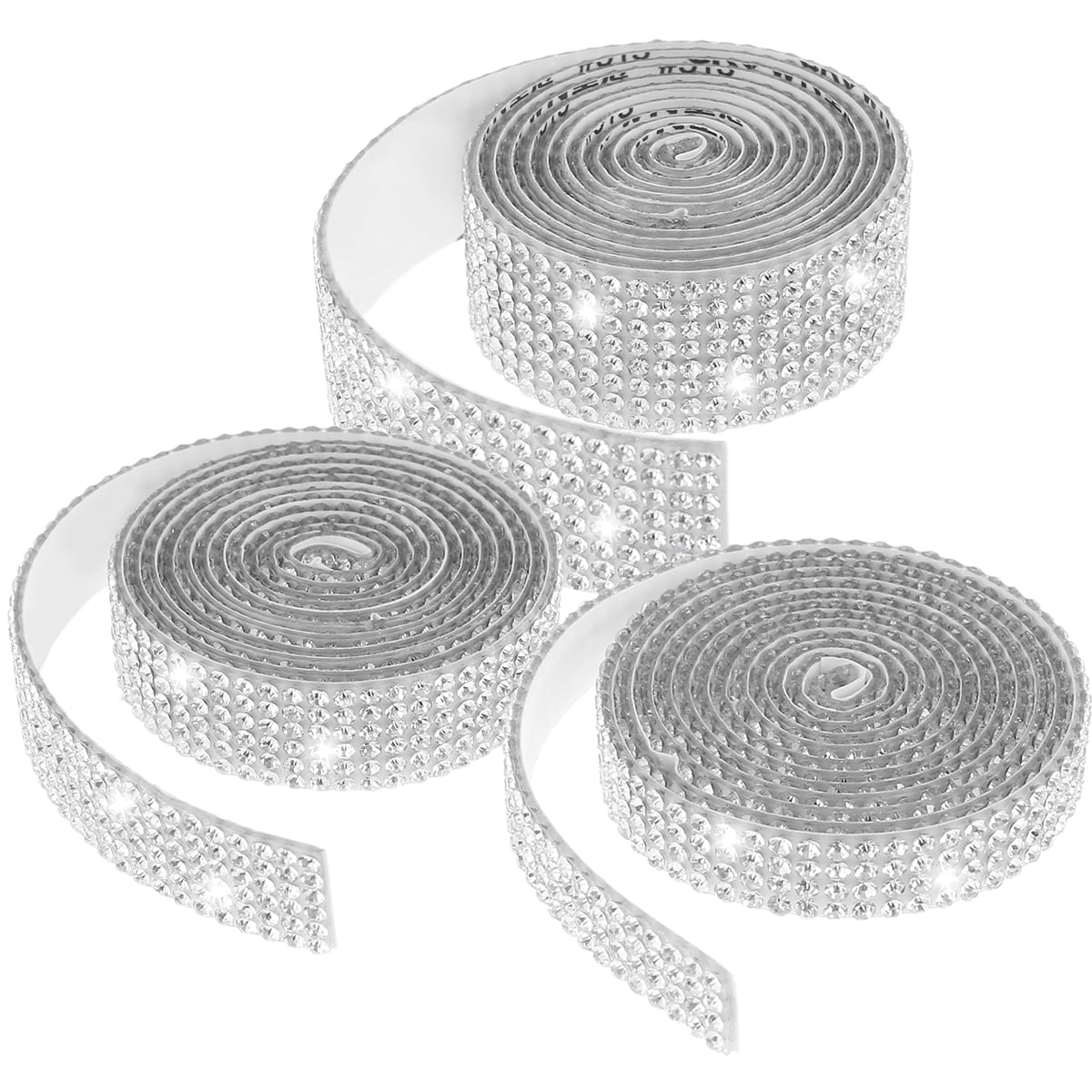 3 Rolls Crystal Rhinestone Diamond Ribbon Self-Adhesive Rhinestone ...