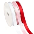 3 Rolls Double-Faced Satin Ribbon, 3/8 Inch x 225 Total Yards White ...