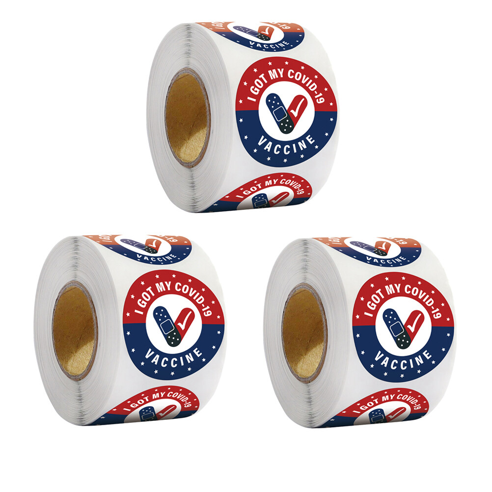 3 Rolls Epidemic Prevention Sticker Labels Vaccination Sticker Sealing ...