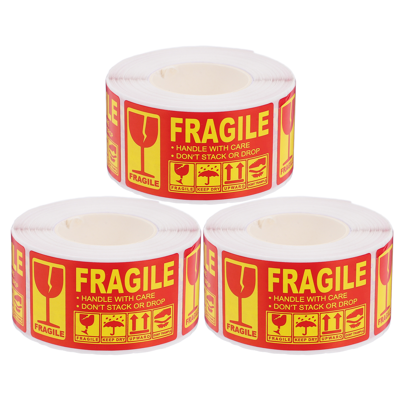 3 Rolls Fragile Stickers English Fragile Adhesive Labels for Shipping ...