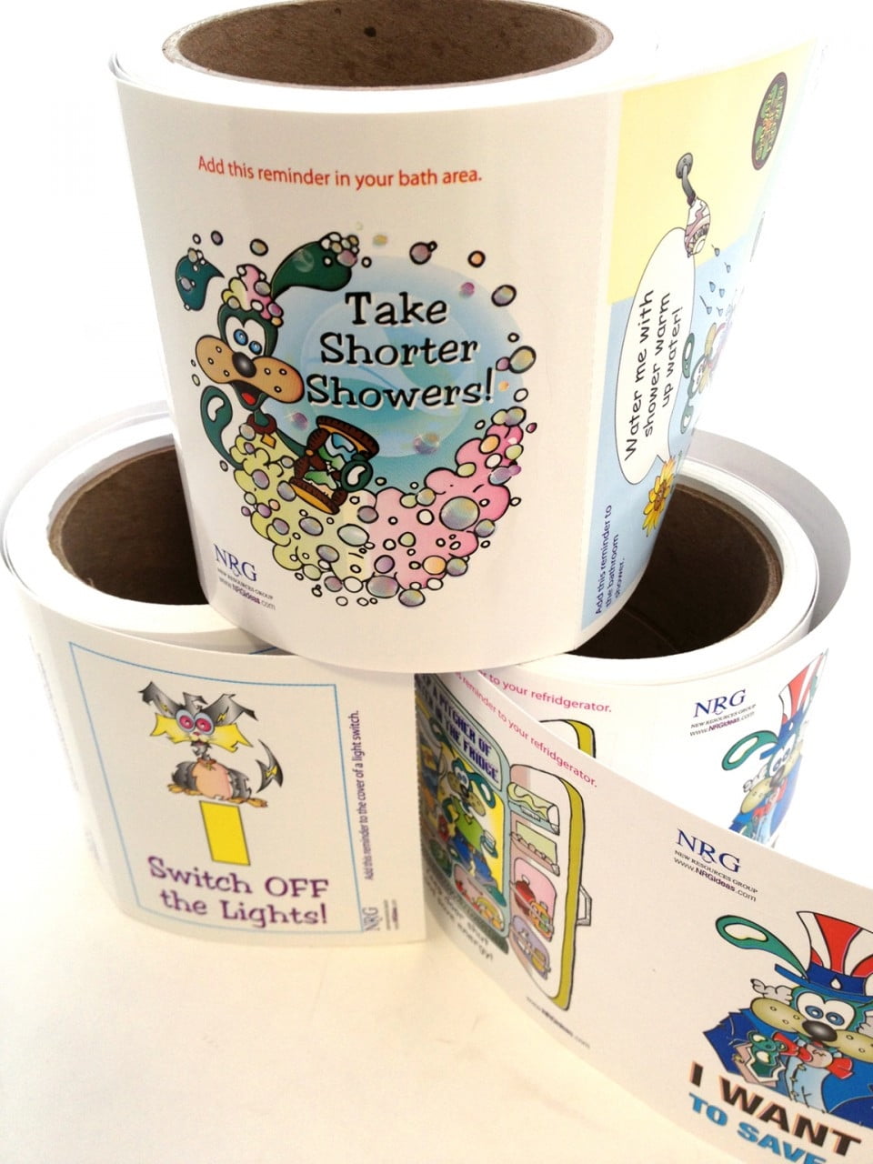 3 Rolls Fun Water & Energy Vinyl Cling 300 stickers- 12 scenes ...