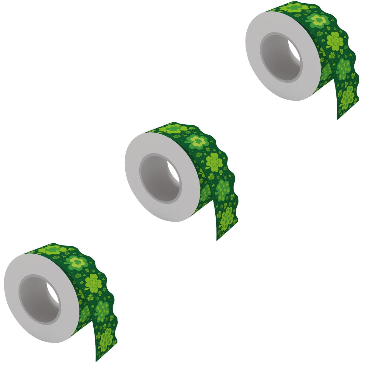 3 Rolls Green Border Classroom Decorations Stickers Shamrock Bulletin ...