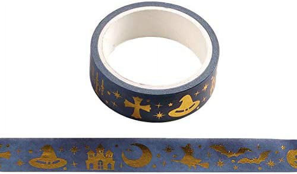 3 Rolls Halloween Ghost Washi Tape Blue & Gold foil Masking Self ...