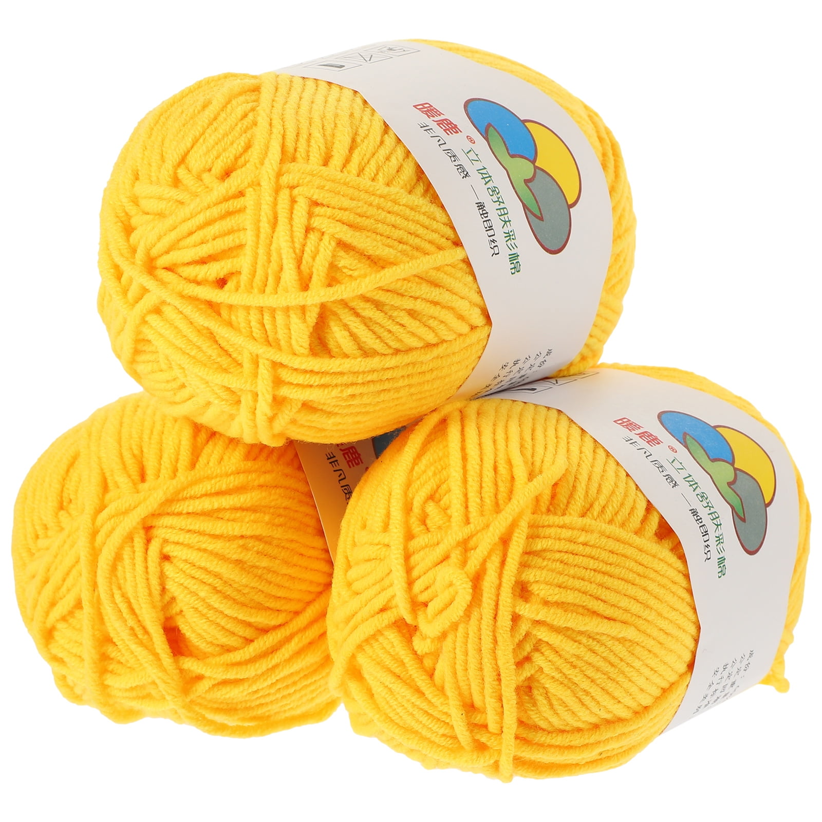 3 Rolls Knitting Yarn Crochet Bundle Cotton for Dishcloths Homedecor ...