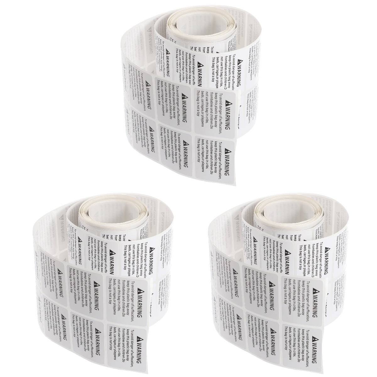3 Rolls Masking Tape Caution Anti-suffocation Stickers Warning Decals ...
