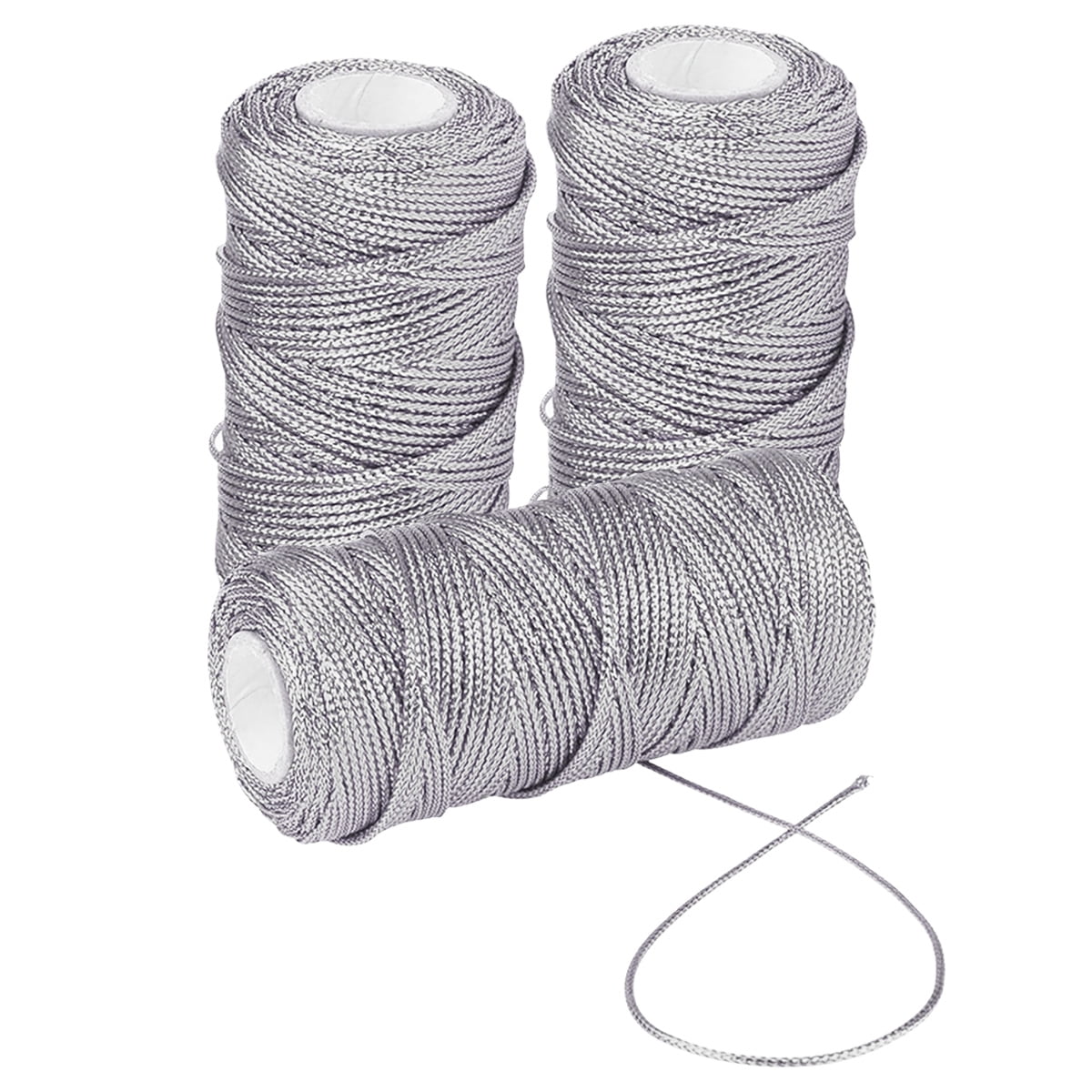 3 Rolls Metallic Elastic Cords Stretch Cord Ribbon Metallic Tinsel Cord ...