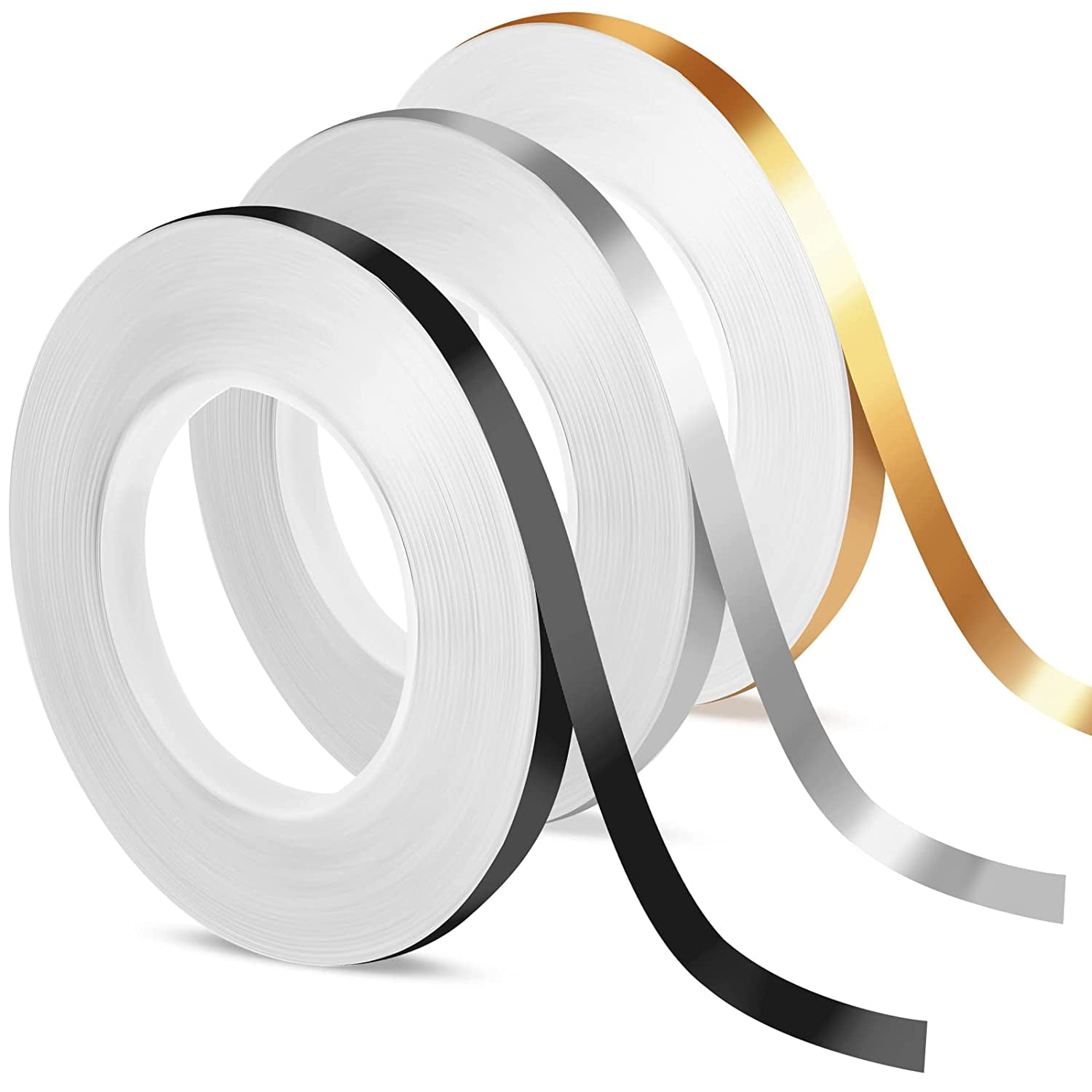 3 Rolls Mylar Metalized Polyester Film Tape Gold Washi Tape Metallic ...