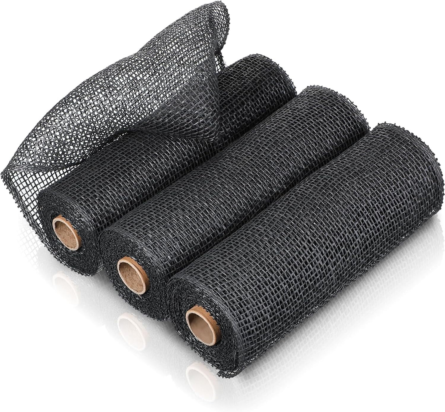 3 Rolls Poly Burlap Deco Mesh -10 Inch Wide Deco Poly Decorative Mesh ...