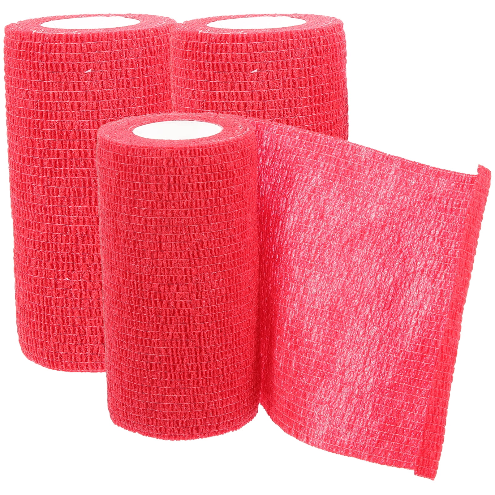 3 Rolls Red Athletic Tape Grip Elastic Adhesive for Hockey Racket ...