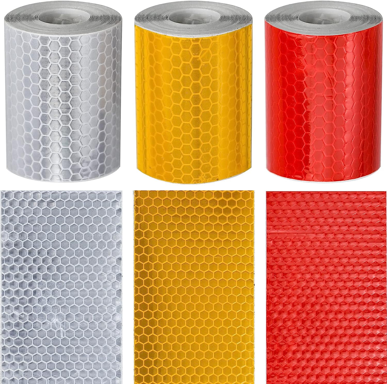 3 Rolls Reflective Tape Stickers 3m X 50 Mm Self-Adhesive Reflector ...