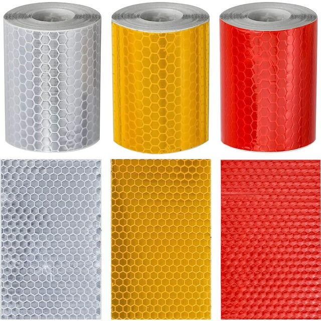 3 Rolls Reflective Tape Stickers 3m X 50 Mm Self-Adhesive Reflector ...