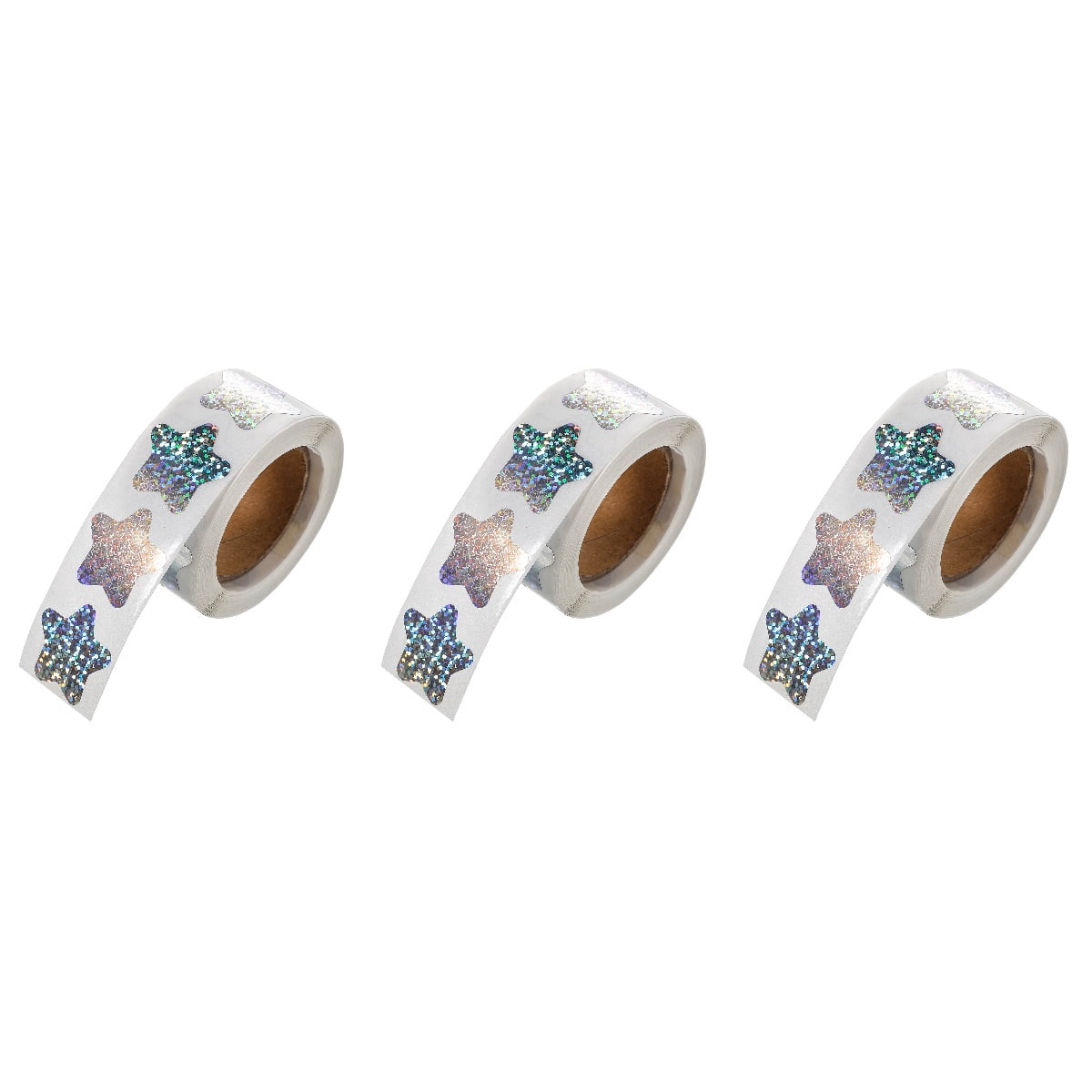 3 Rolls Round Stickers Clear for Sealing Pentagram Packing Bag Snack ...