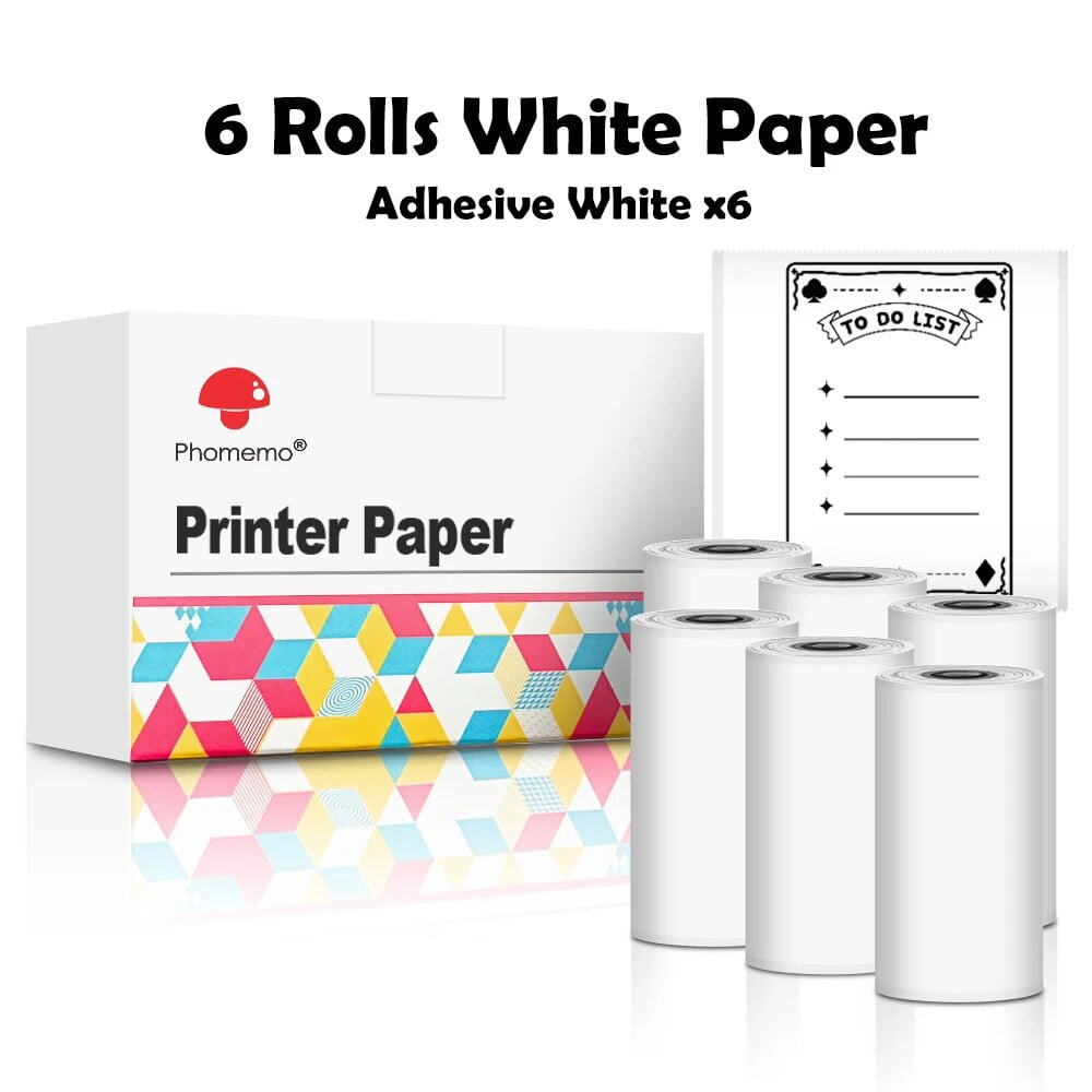 3 Rolls Self-adhesive Transparent Sticker Thermal Paper for T02 M02X ...