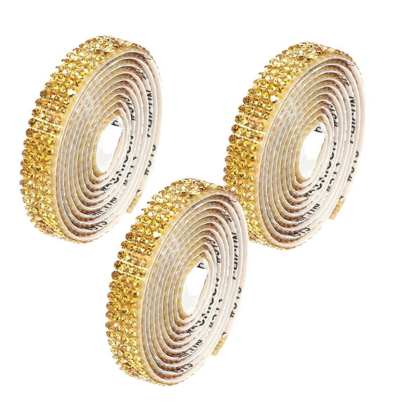 3 Rolls Sparkling Rhinestones Ribbon 3Yard Crystal Ribbon Roll Adhesive ...