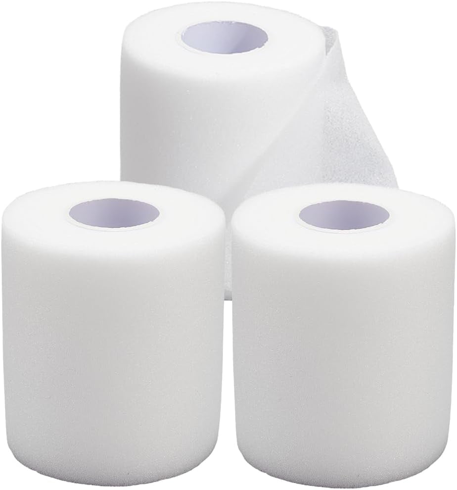 3 Rolls Sponge Ribbons Flat White 2-3/4 inch(70mm) about 10.94 Yards ...
