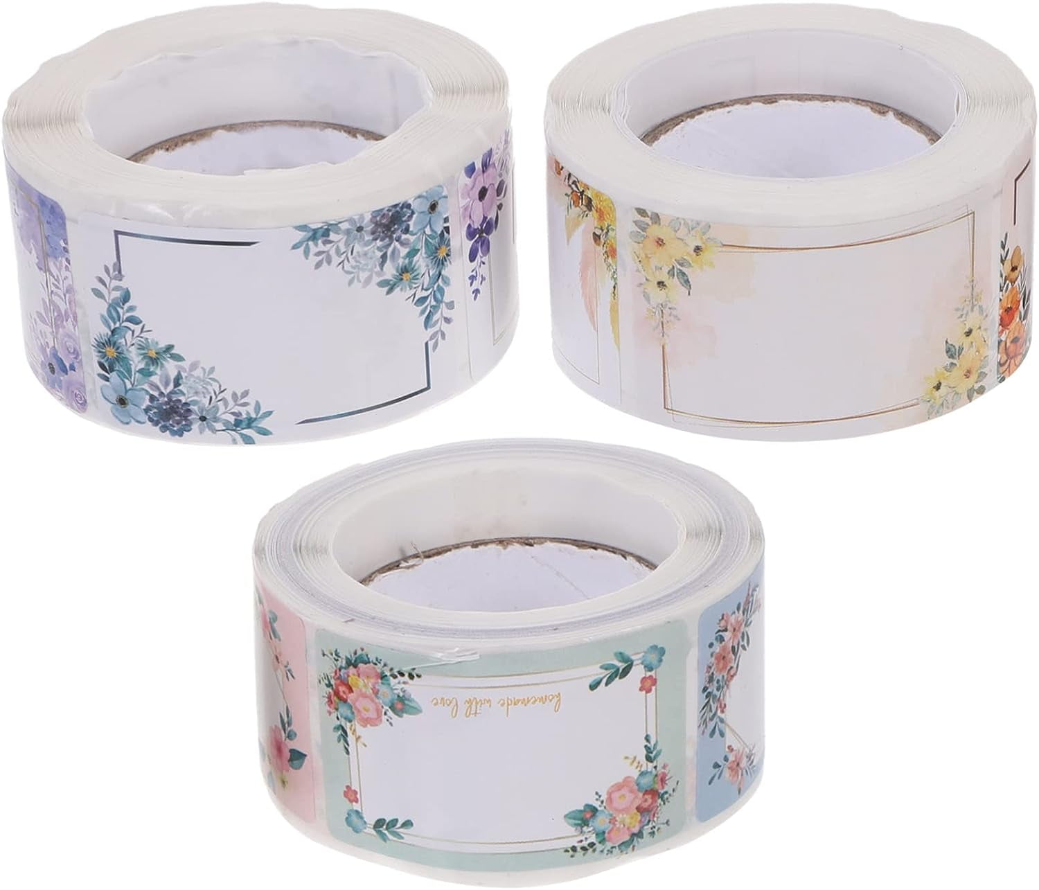 3 Rolls Sticker Homemade Stickers Flower Stickers Fridge Decor Adhesive ...