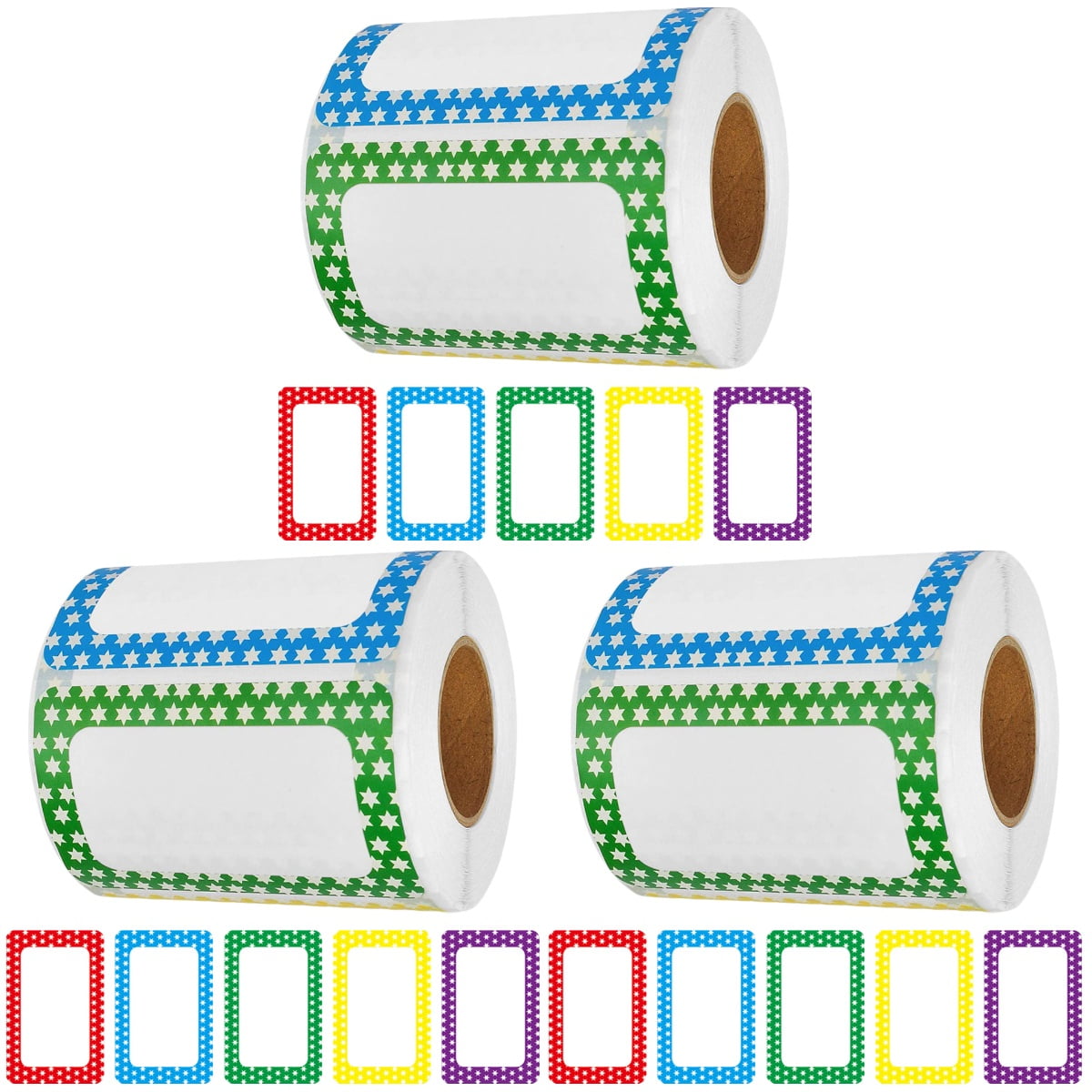 3 Rolls Stickers Colored Labels Blank Adhesive Waterproof Sorting ...
