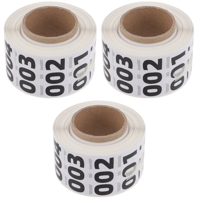 3 Rolls Stickers Self Adhesive Labels Inventory Serial Clothes Tags ...