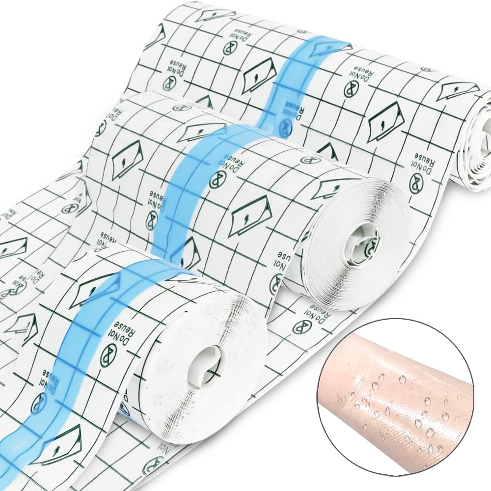 3 Rolls Tattoo Aftercare Waterproof Bandage, 13.13yd/12m Transparent ...