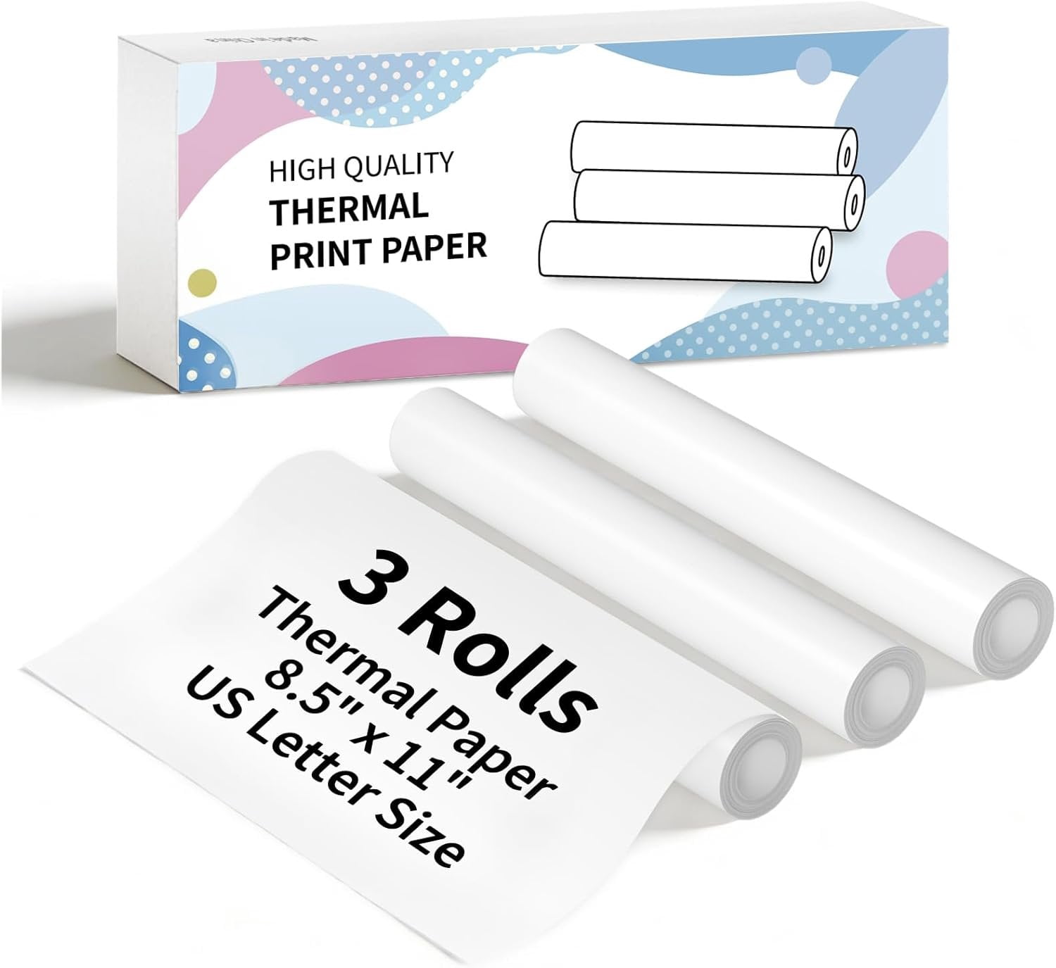 3 Rolls Thermal Printer Paper 8.5"x11" Letter Size, (210 x 297 mm) for ...