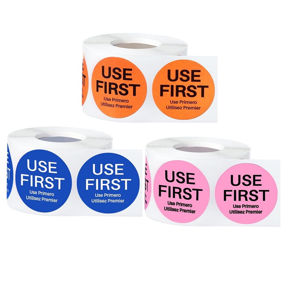 3 Rolls Use First Labels Dot Stickers for Toddlers Restaurant Food ...
