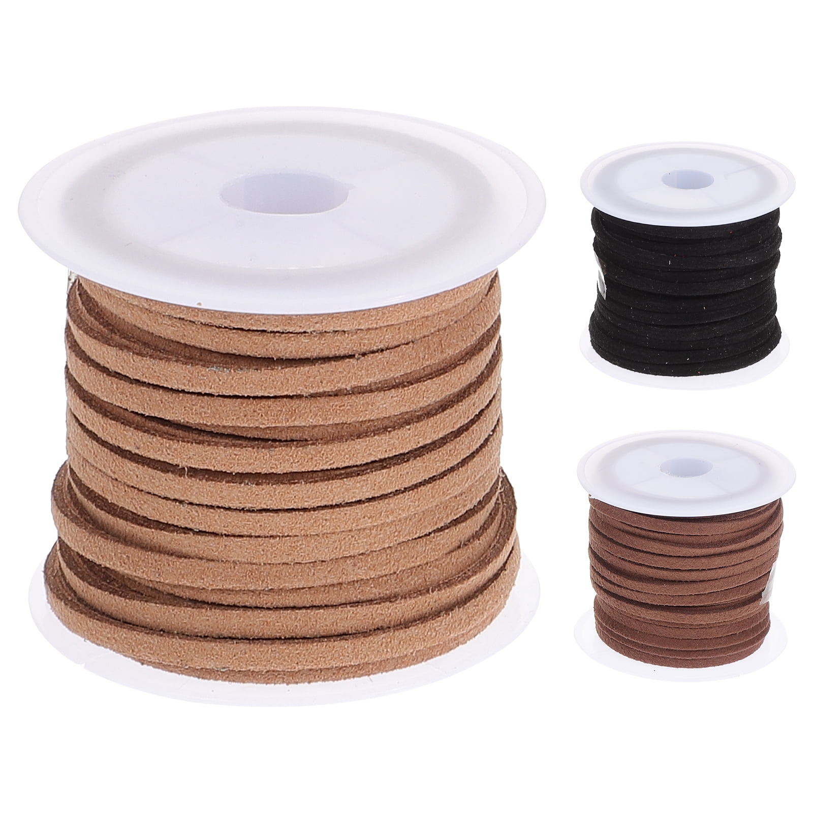 3 Rolls Velvet Tape Decor Lanyard Bouquet Supply Leather Cord Leather Necklace Cord Bowknot ...