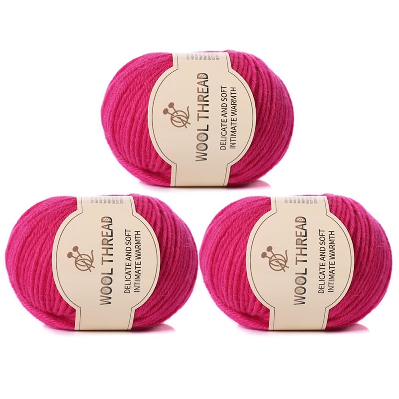 3 Rolls of Coarse Hand Woven Yarn Set Gentle Knitting Wool for Crochet ...
