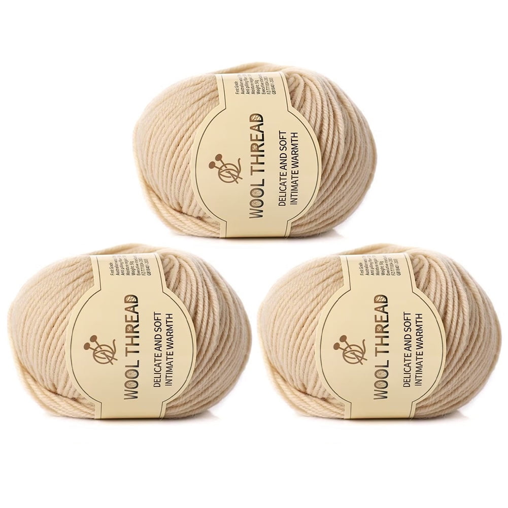 3 Rolls of Coarse Hand Woven Yarn Set Gentle Knitting Wool for Crochet ...