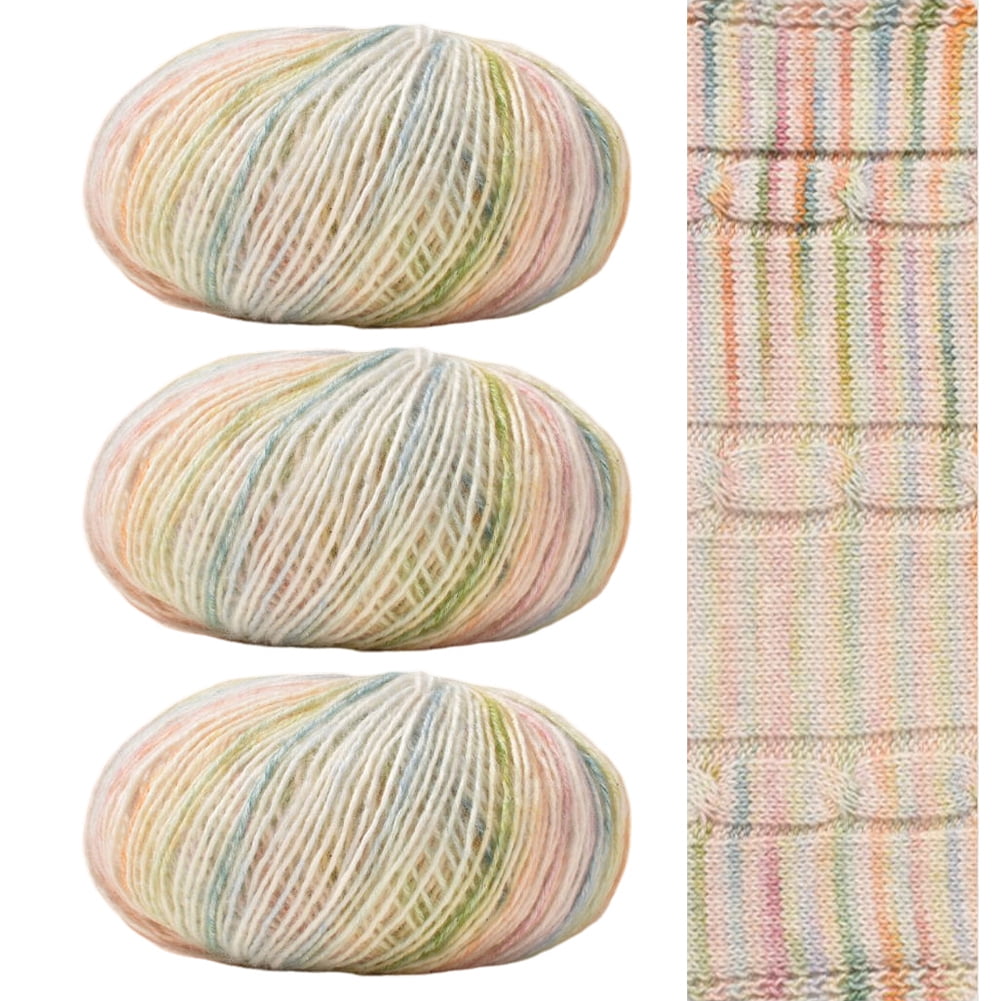 3 Rolls of Gentle Polyester Yarn for Knitting and Crafts Warm-Toned ...